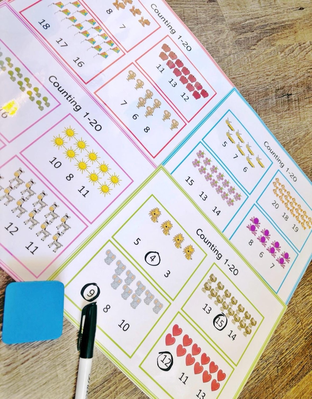 Counting Math Mats - Preschool, Kindergarten, Homeschool Activities ...