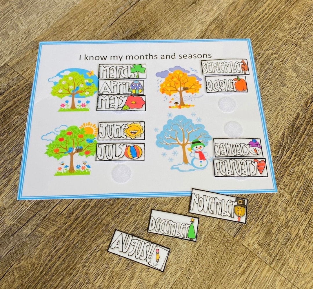 Months of the Year Game Calander Game-morning Menu-preschool Curriculum ...