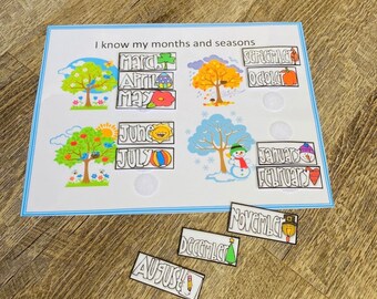 Months of the Year and Seasons, NORTHERN HEMISPHERE, Preschool ...