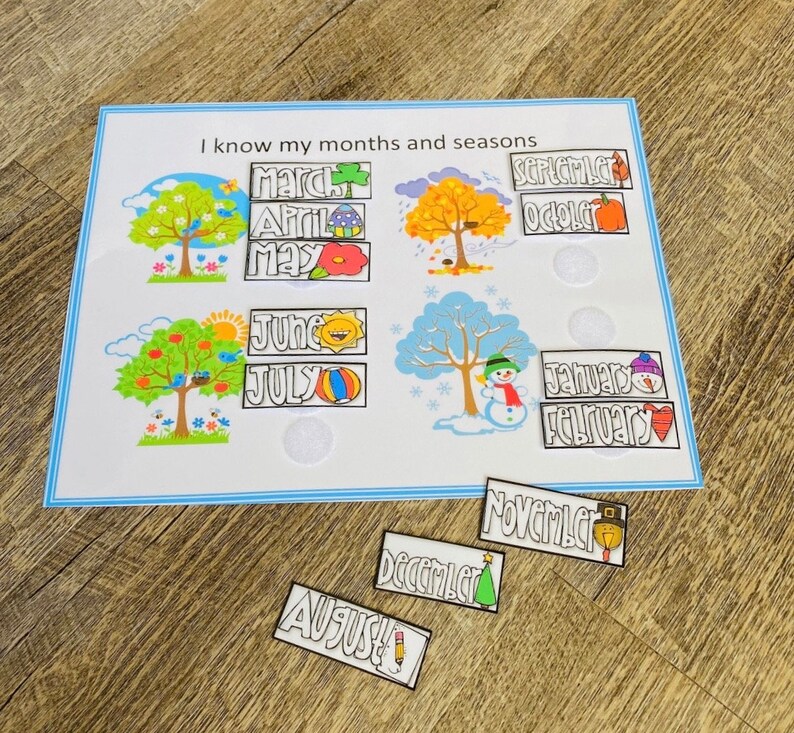 Months and Seasons Matching Game - Preschool, Kindergarten, Homeschool ...