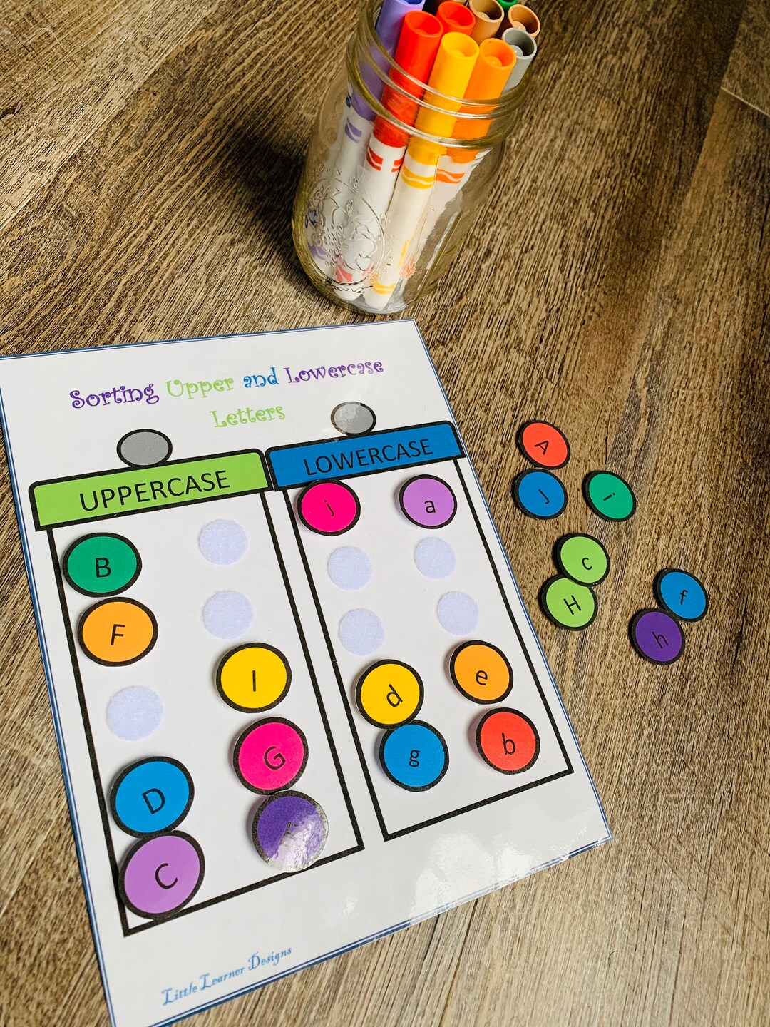 Alphabet Sorting Game, Upper and Lowercase Letters - Etsy