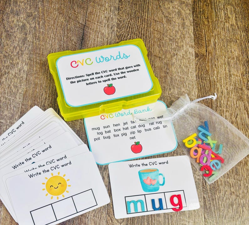 CVC Word Spelling Busy Box | Kindergarten Phonics Activity | Montessori ...