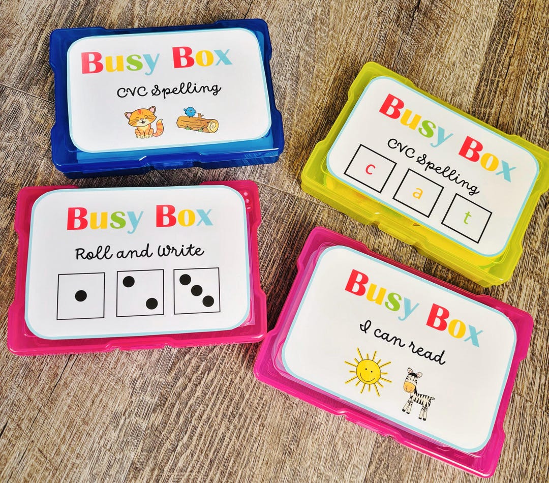 CVC Word Busy Box Bundle | Phonics Reading Activity Set for ...