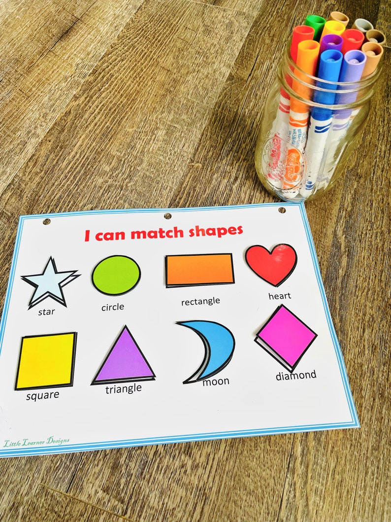 Shape Matching, Montessori Printable- Toddler, Preschool, Kindergarten ...
