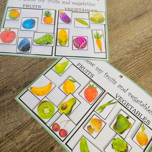 Fruit and Vegetable Matching Game - Etsy
