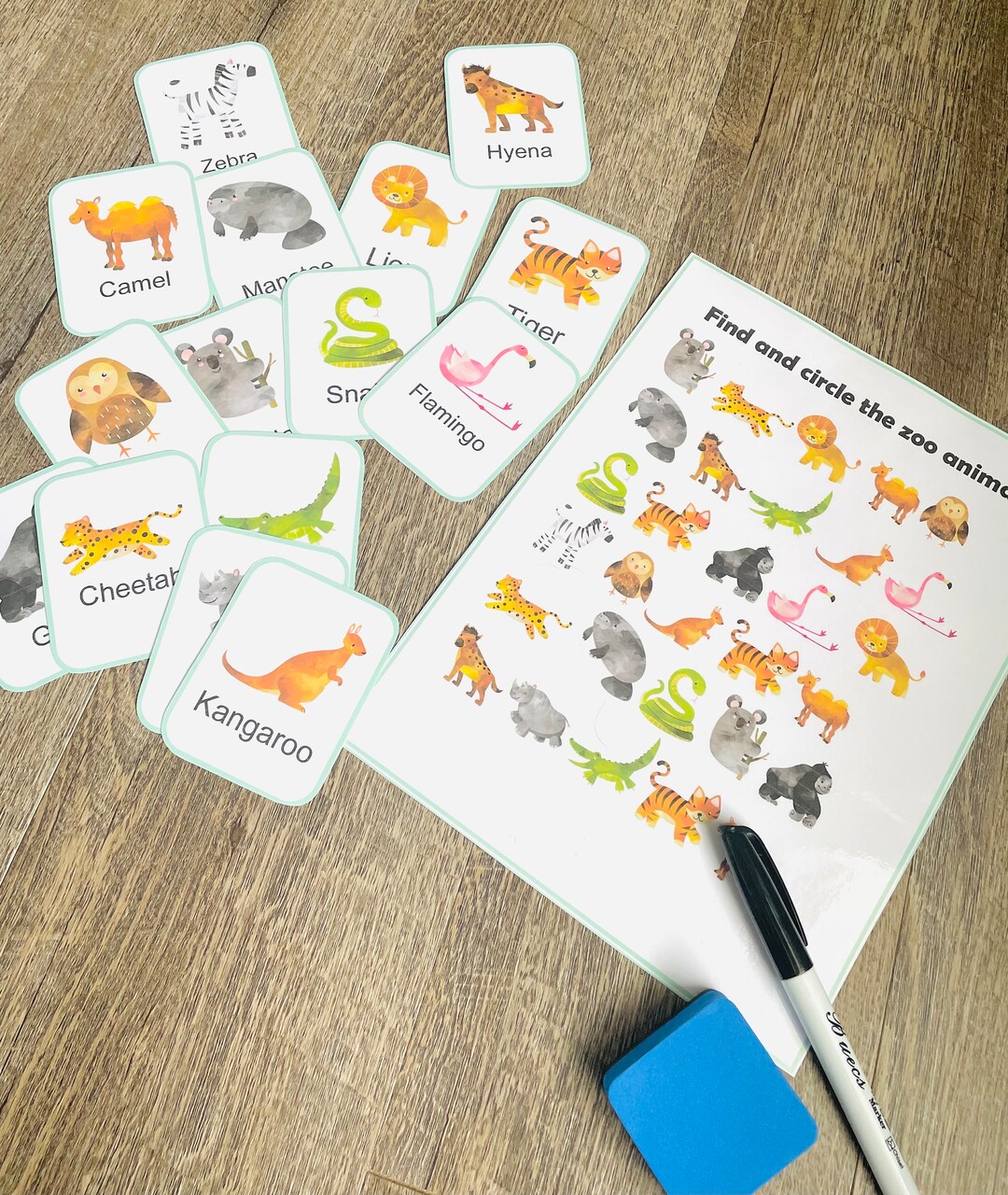 Zoo Animal Game-preschool Curriculum-homeschool Morning Menu-preschool ...