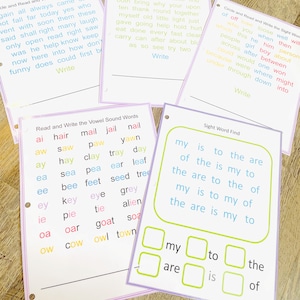 Kindergarten First Grade Binder Sight Word Phonics Binder - Etsy
