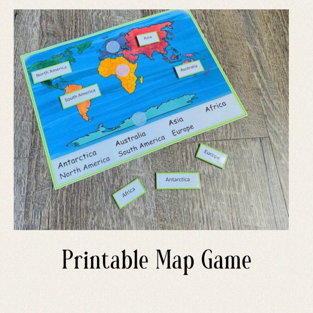 Printable Continent Matching Game PDF - Etsy