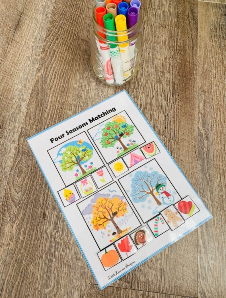 Four Seasons, Montessori Printable- Toddler, Preschool, Kindergarten ...