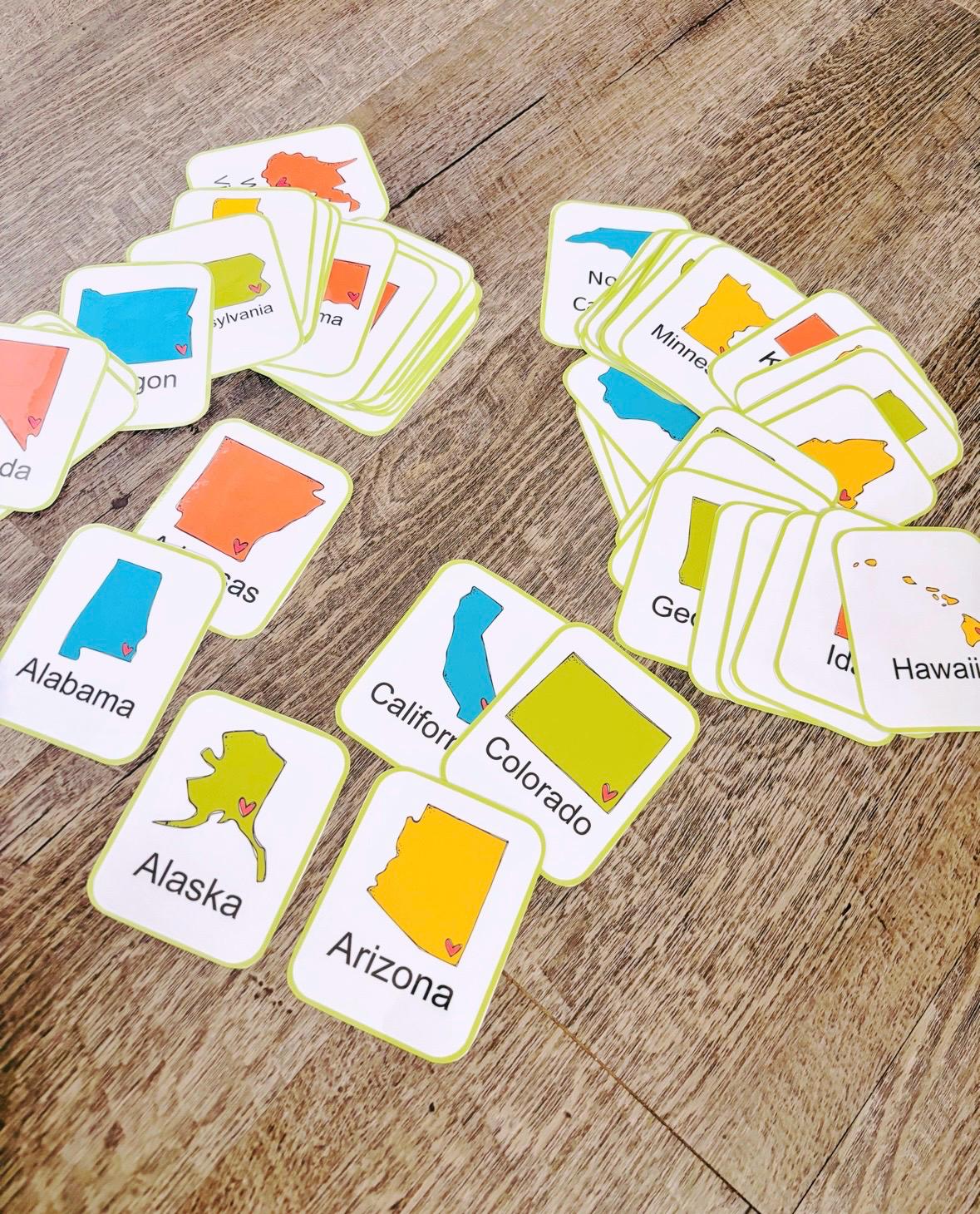 US States and Capitals Bundle, Printable Unites States Learning Game ...