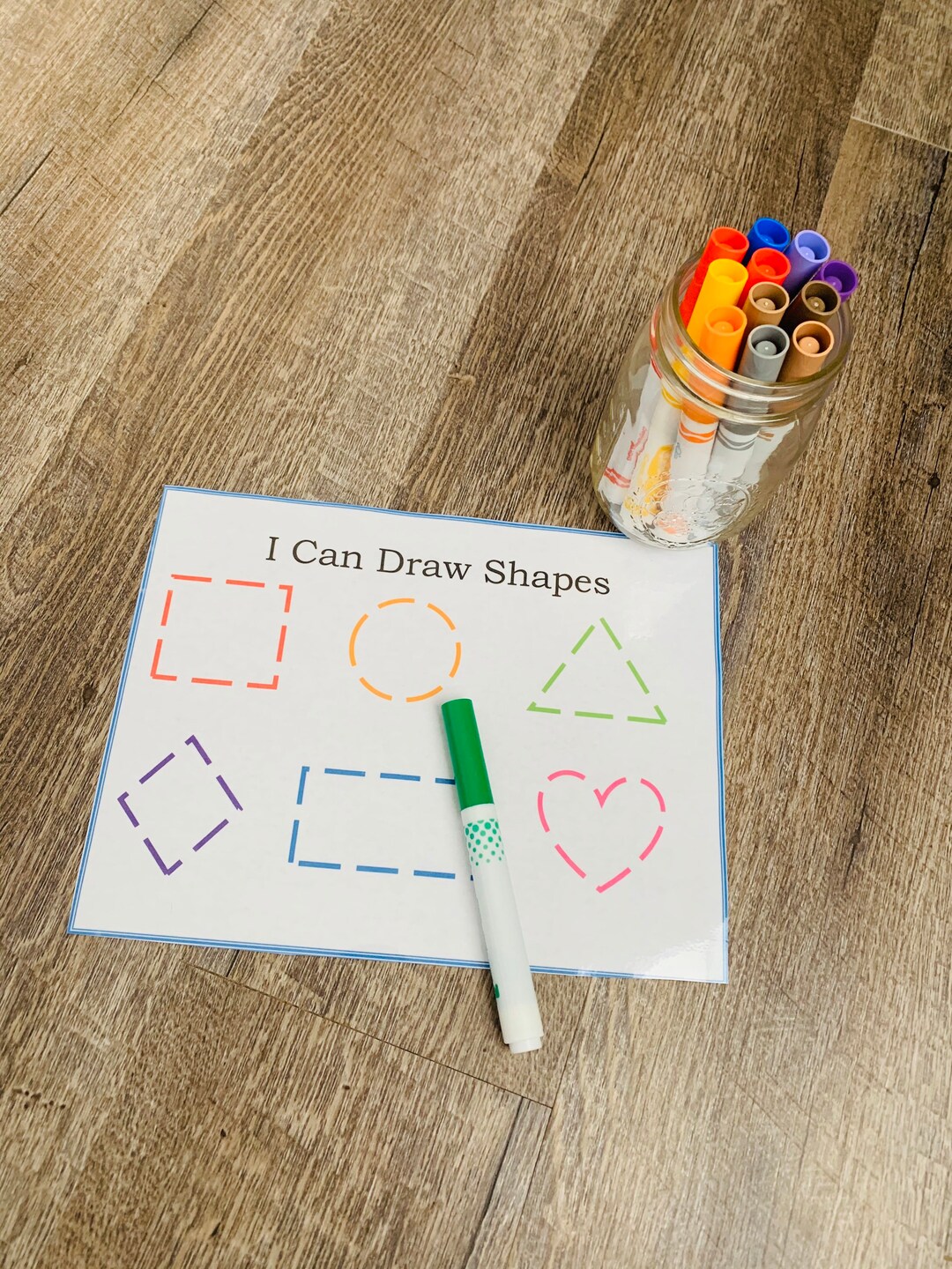 I Can Draw Shapes, Preschool Kindergarten Shape Tracing Game - Etsy I Can Draw Shapes, Preschool Kindergarten Shape Tracing Game - Etsy