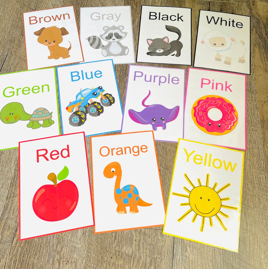 Color Flash Cards, Montessori Printable-toddler, Preschool ...