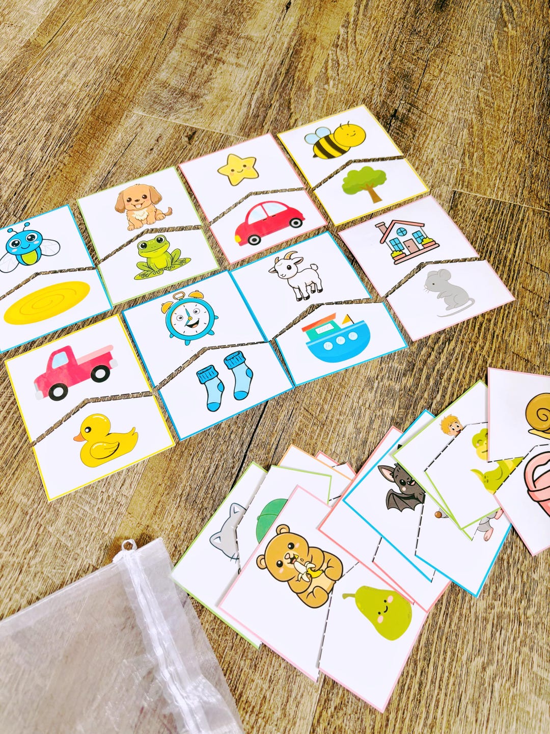 Rhyming Words Matching Game, Homeschool Activity, Printable Matching ...