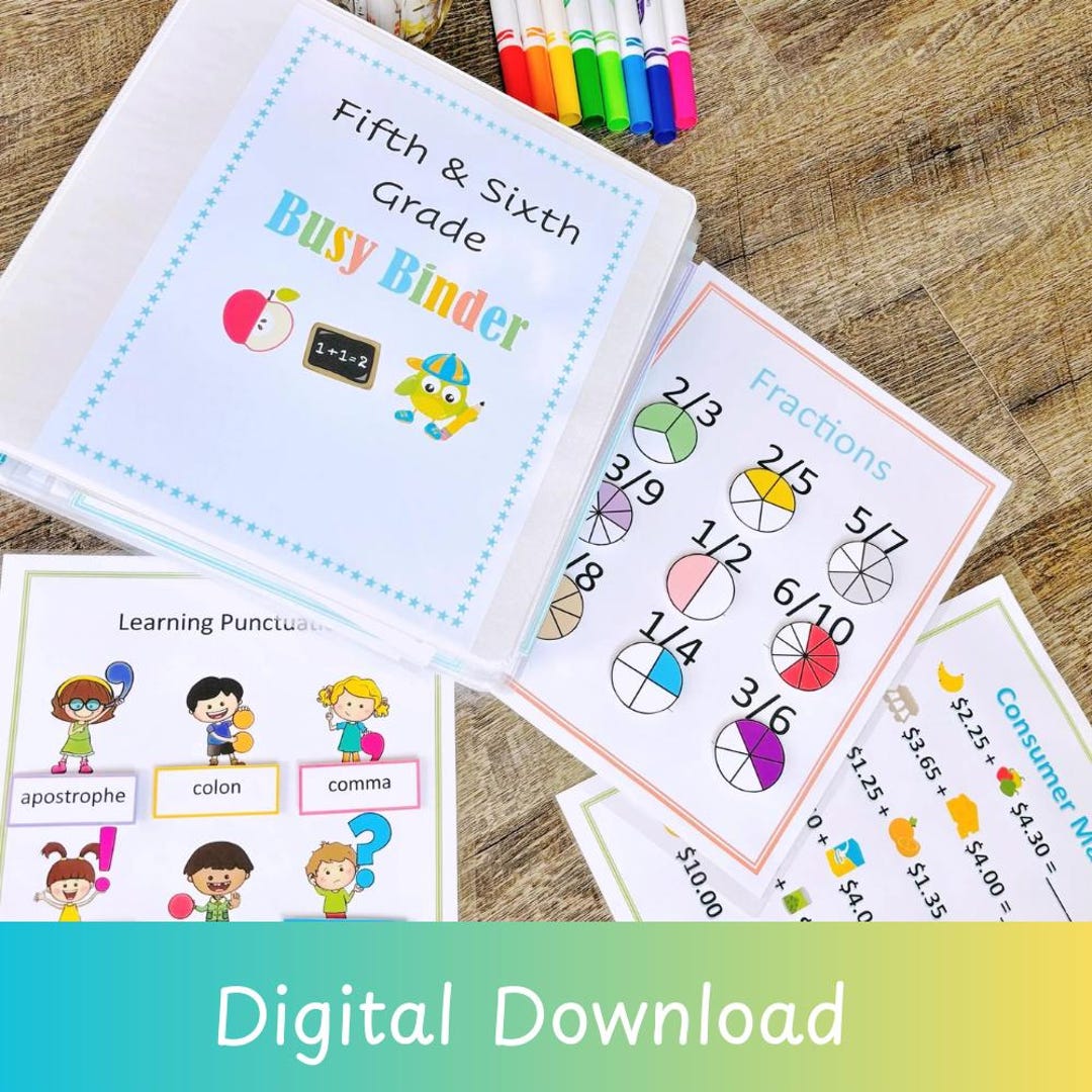6th Grade Printable Learning Binder - Etsy