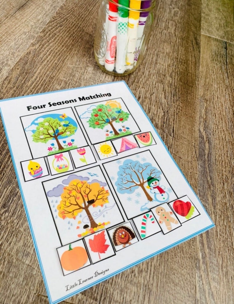 Four Seasons, Montessori Printable- Toddler, Preschool, Kindergarten ...