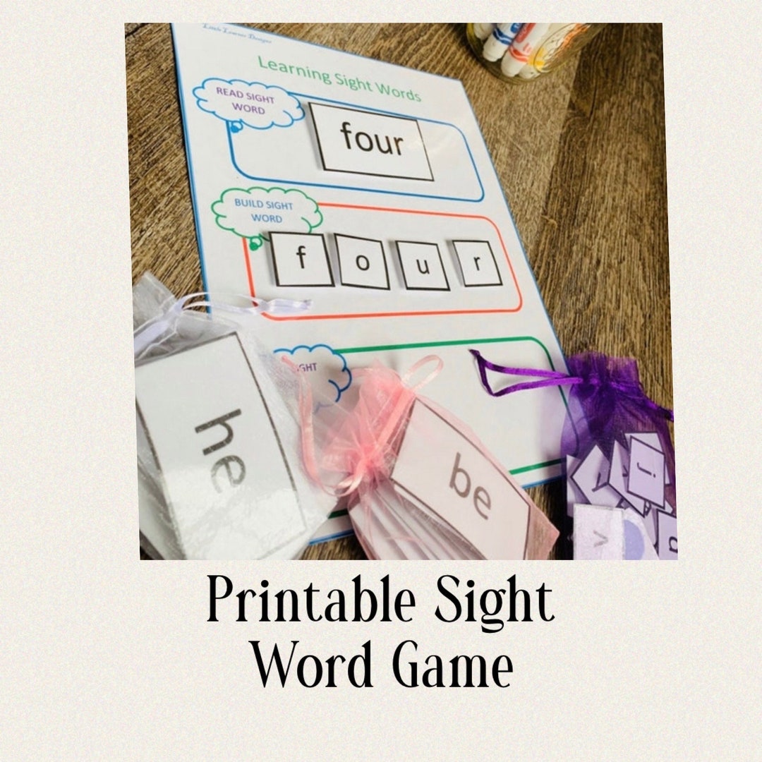 Sight Words Game, Printable Sight Word Bundle, Homeschool Phonics ...