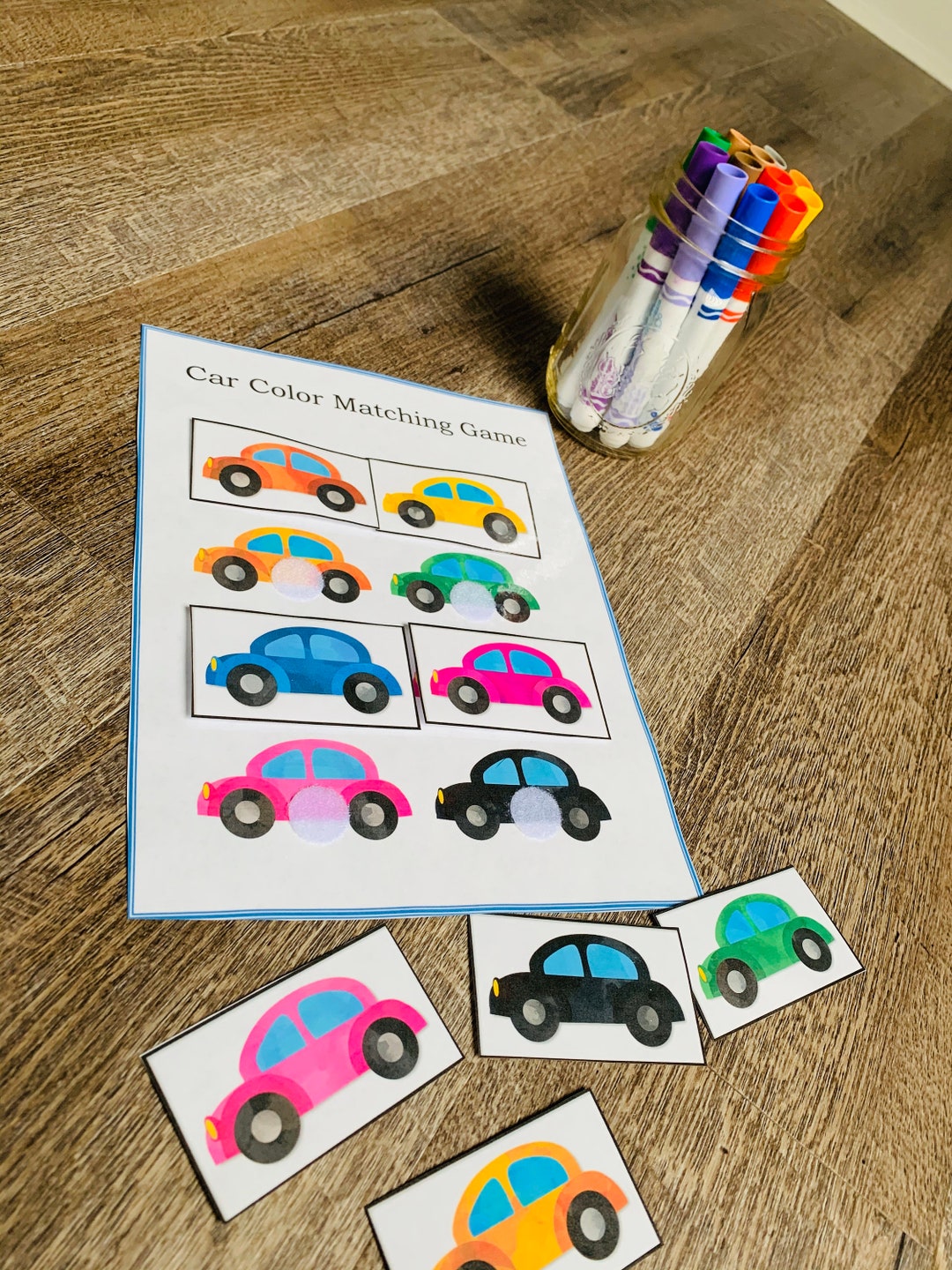 Color Matching Cars Game, Homeschool Preschool Color Recognition ...