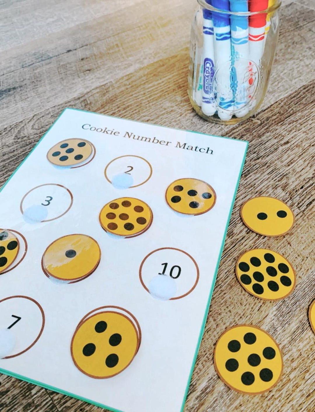 Cookie Counting, Number Matching, Montessori Printable-toddler ...