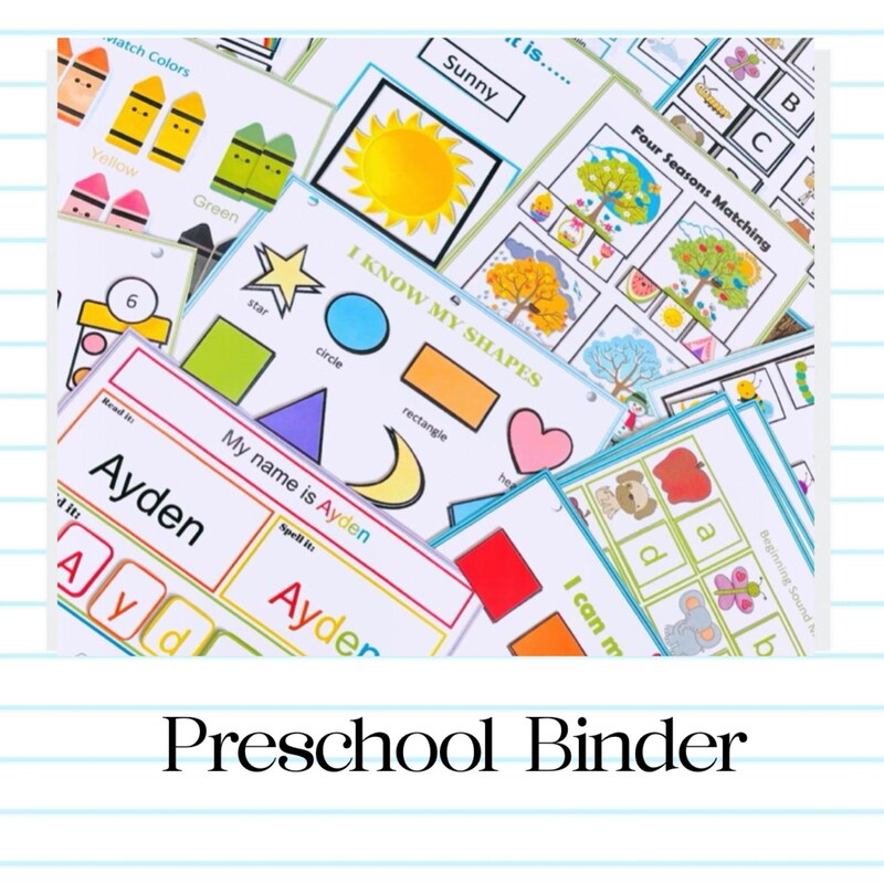 Preschool Learning Binder - Etsy