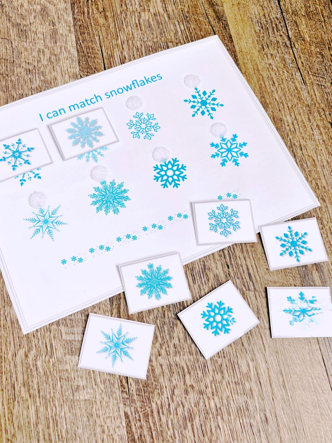 Snowflake Matching Game, Homeschool Matching Game, Learning Game - Etsy