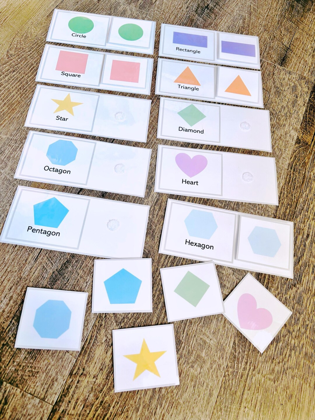Shape Matching, Montessori Printable- Toddler, Preschool, Kindergarten ...