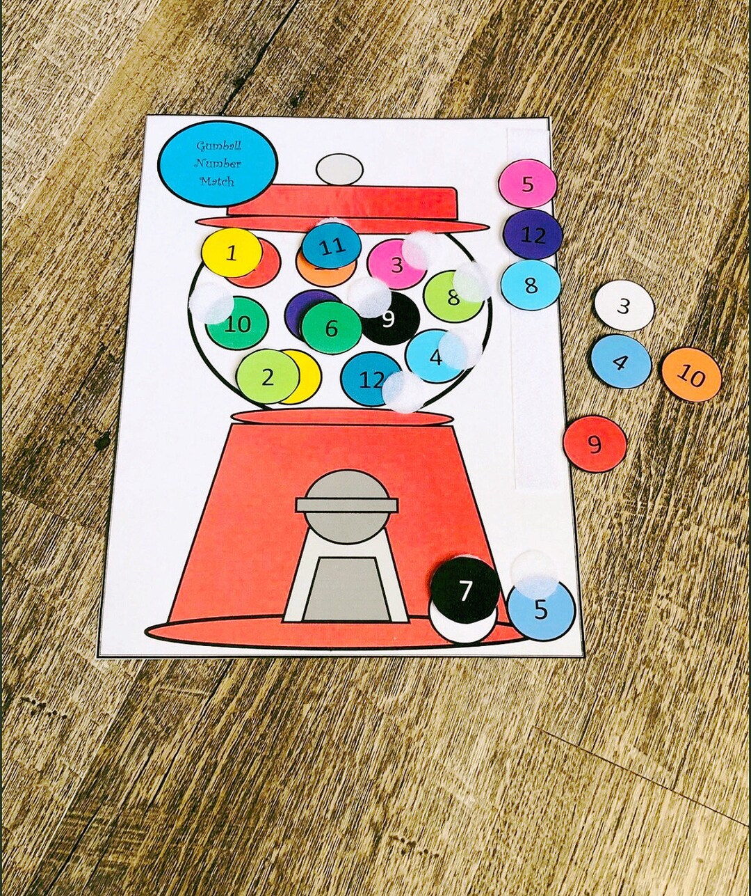 Number Matching Game, Preschool Printable, Homeschool Activity ...