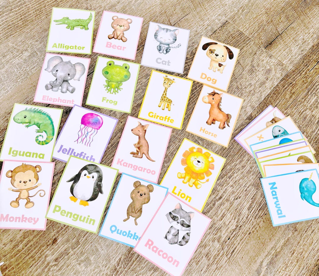 Alphabet Animal Flashcards, Beginning Sounds Early Reading Game ...