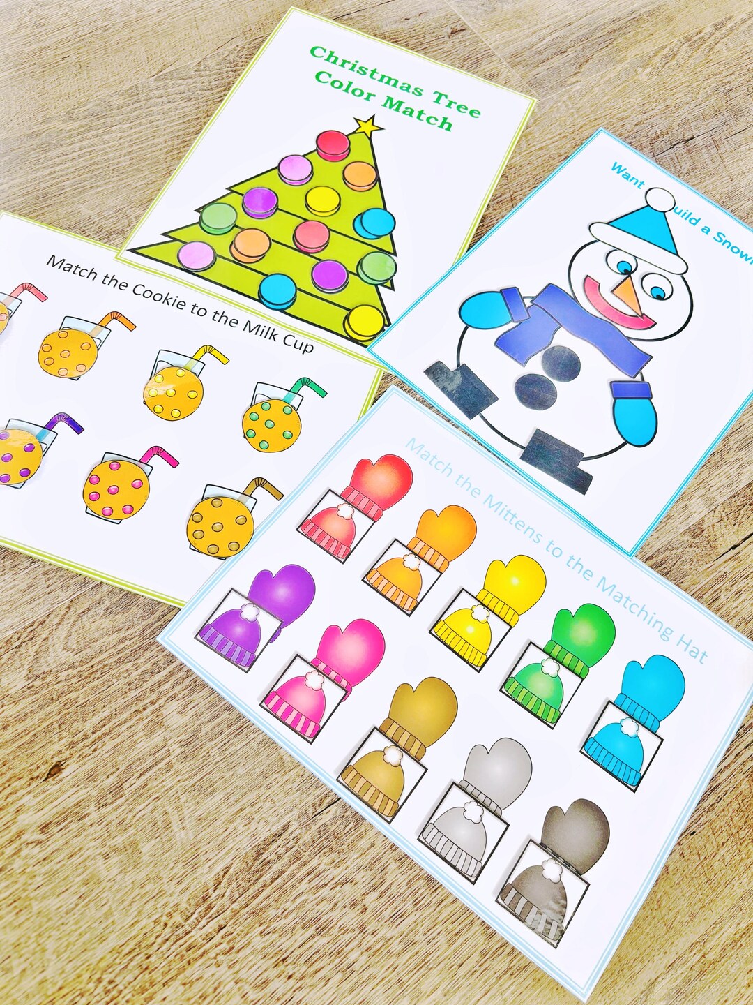 Winter Preschool Busy Binder Games | Winter Color Matching Activity ...