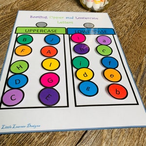 Alphabet Sorting Game, Upper and Lowercase Letters - Etsy
