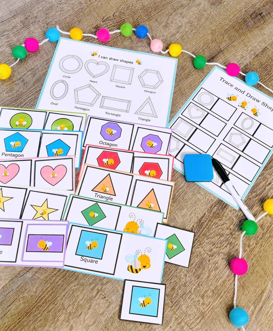 Learning Shapes: Match, Trace and Draw Shapes, Preschool Kindergarten ...