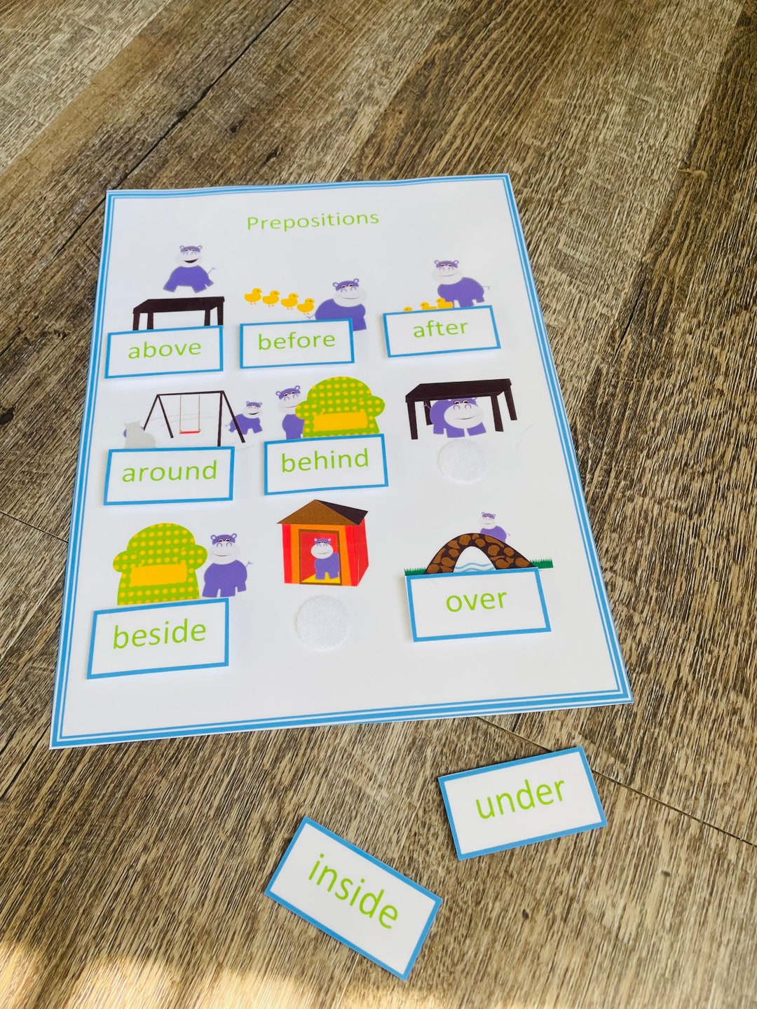 Prepositions-phonics Game-phonics Worksheet-learning Prepositions ...