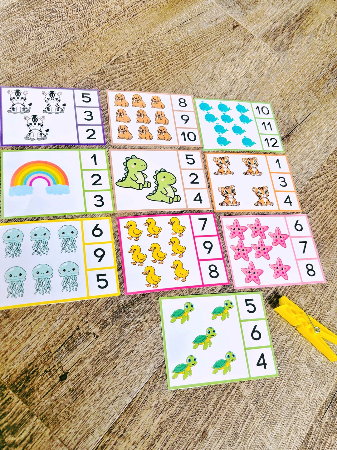 Counting Clip Cards 1-10 | Preschool Math Activity | Toddler Number ...