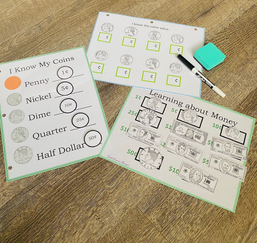 Money and Coins Matching Game, Learning About Money, Homeschool Money ...