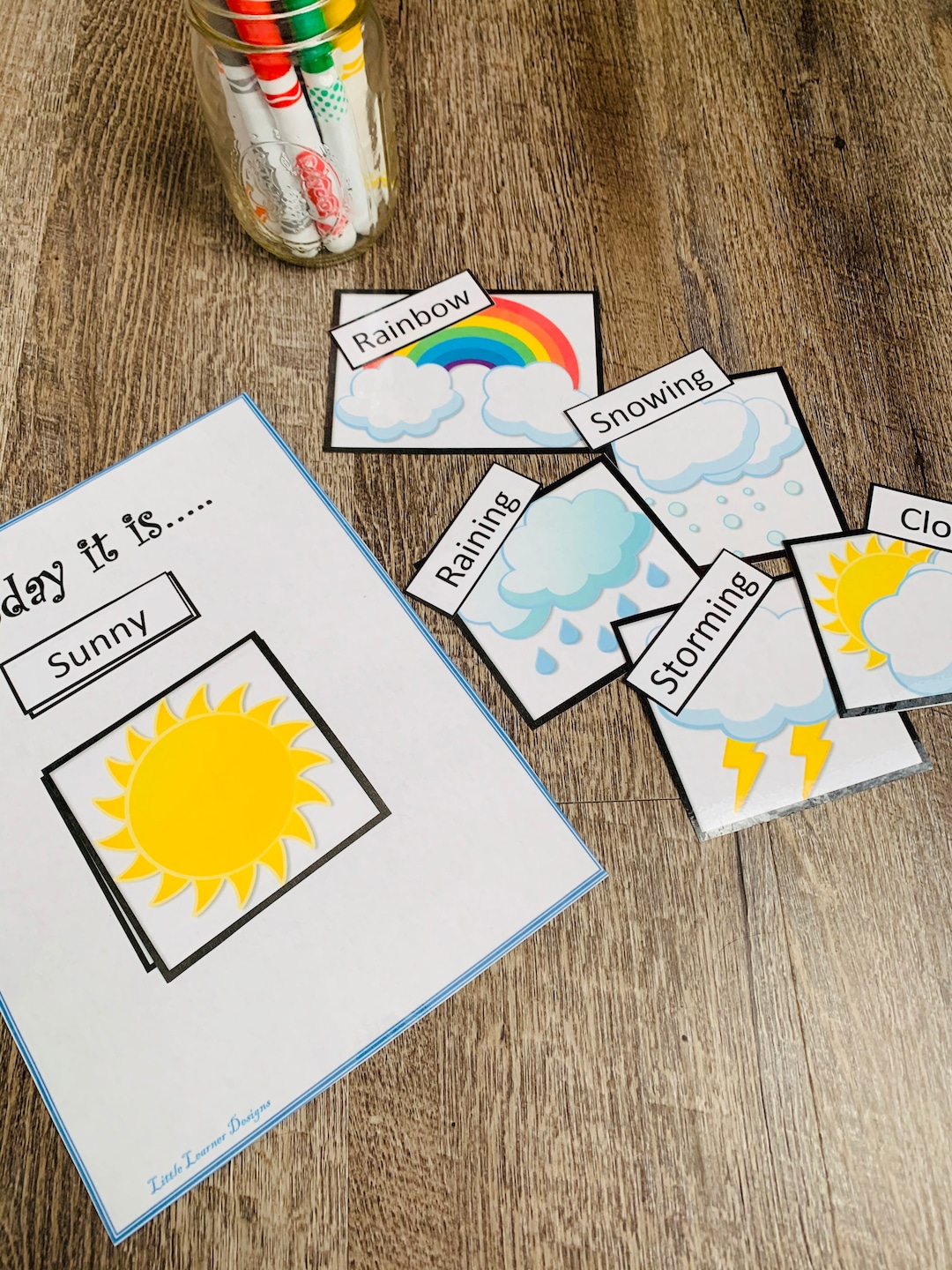Weather Matching Game, Homeschool Weather Game, Learning About the ...