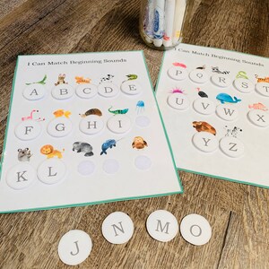 Preschool Alphabet Game, Homeschool Printable Beginning Sounds Game ...