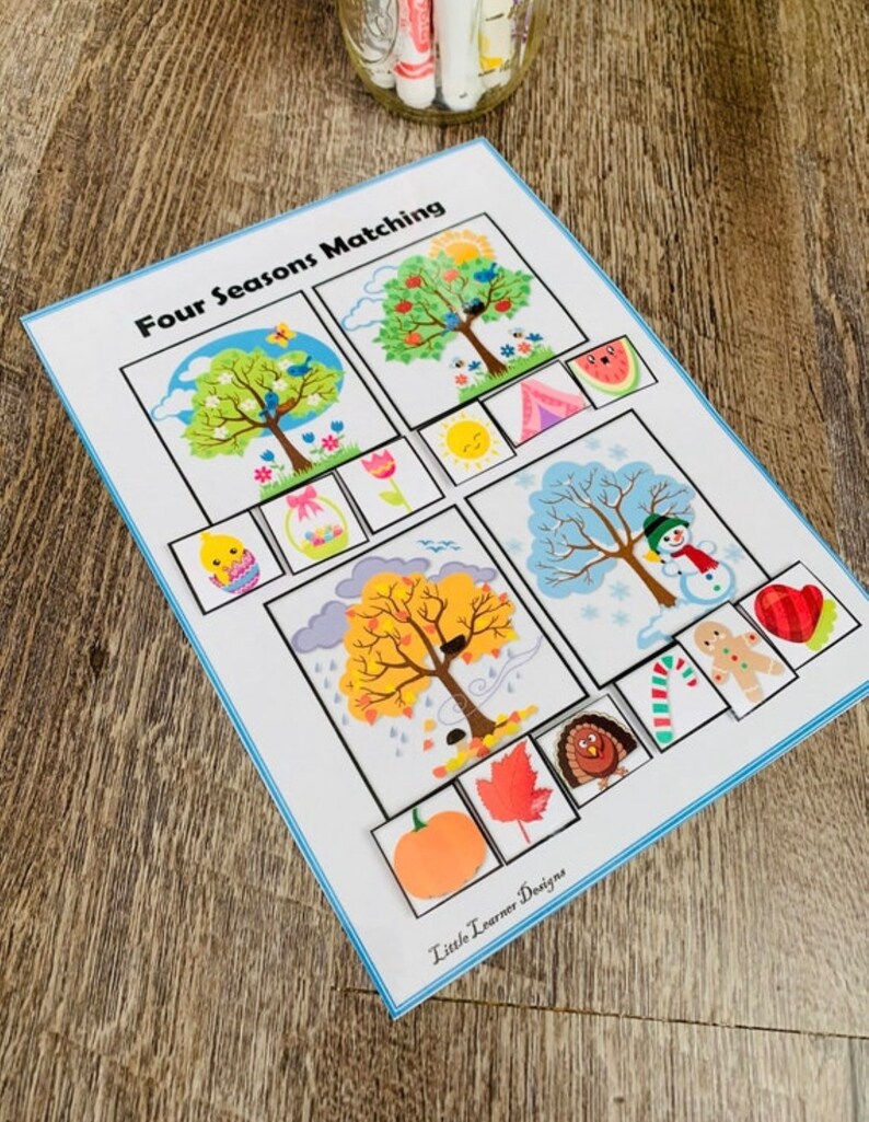 Four Seasons, Montessori Printable- Toddler, Preschool, Kindergarten ...