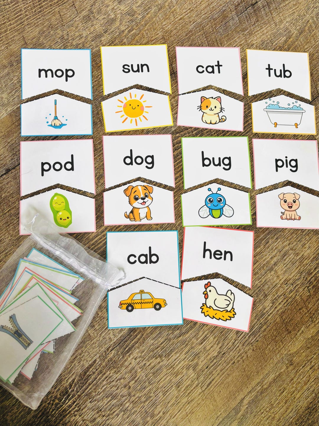 CVC Word Puzzle Cards | Preschool Literacy Center | Kindergarten ...