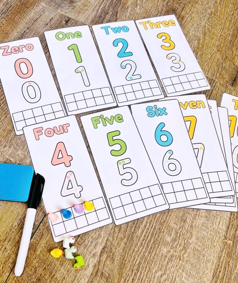 Preschool Number Tracing & Counting Cards | Numbers 0–10 | Ages 3–5 ...
