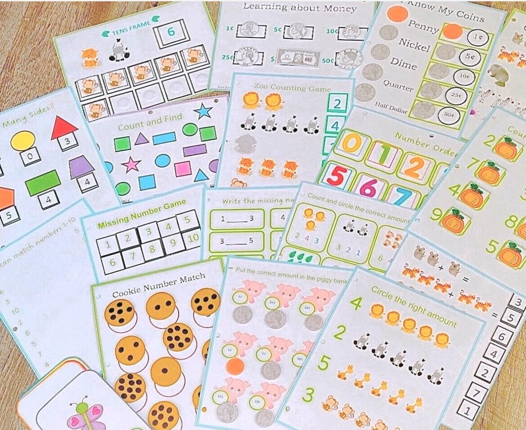 Preschool Kindergarten Math Learning Binder, Math Busy Book - Etsy