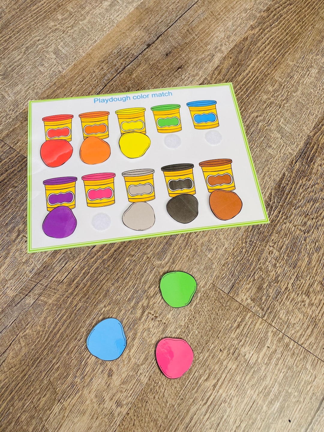 Playdoh Color Matching Game, Preschool Learning Colors Game, Montessori ...
