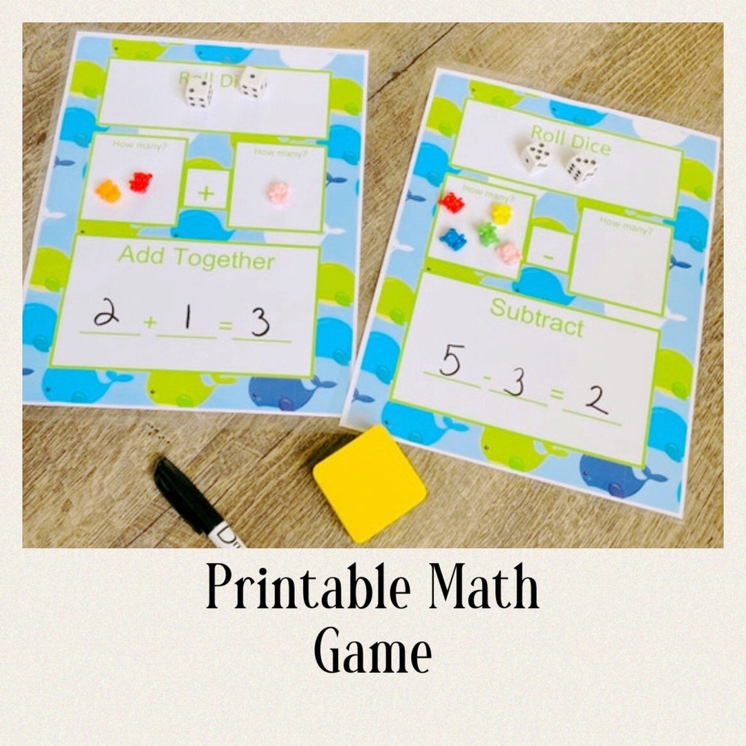 Adding and Subtracting Game, Printable Math Game, Homeschool Math ...