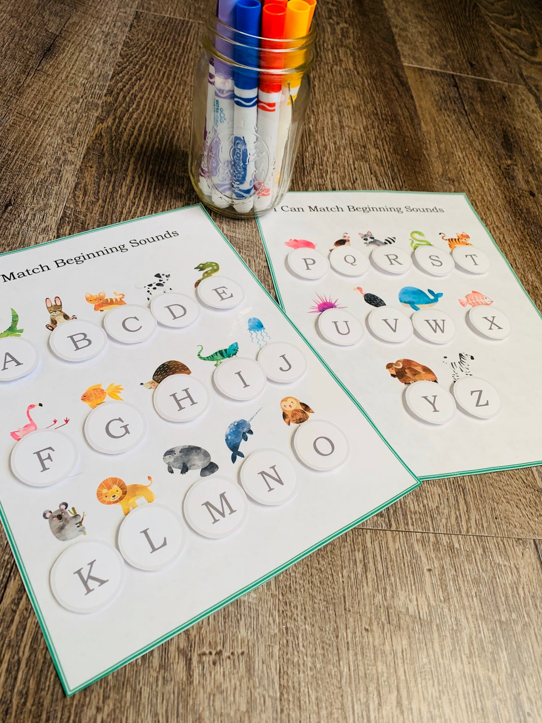 Preschool Alphabet Game, Homeschool Printable Beginning Sounds Game ...