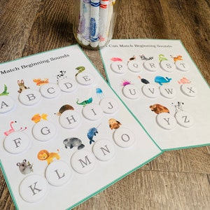 Preschool Alphabet Game, Homeschool Printable Beginning Sounds Game ...