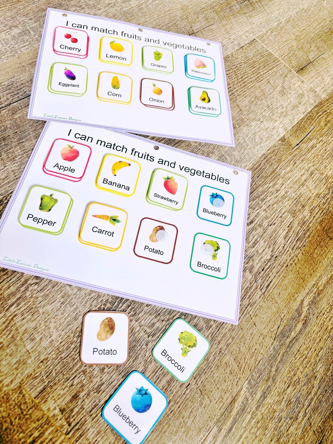 Fruit and Vegetables Matching Game, Learning About Fruits and ...