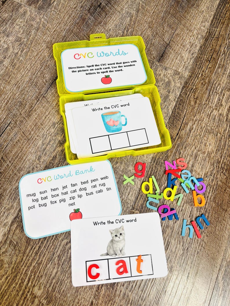 CVC Word Busy Box Bundle | Phonics Reading Activity Set for ...