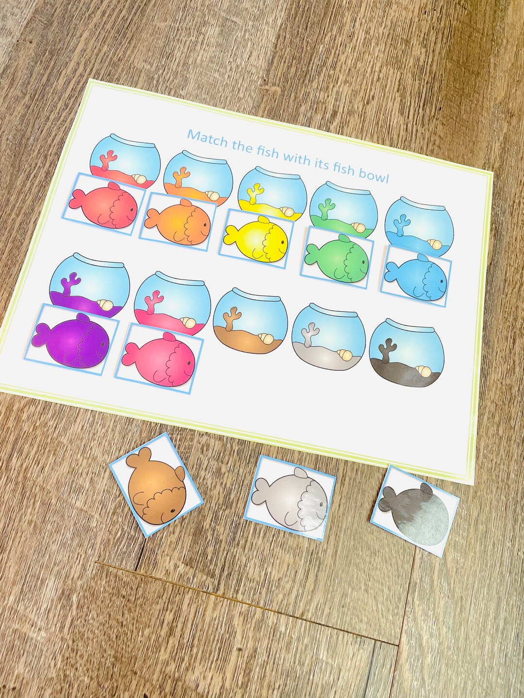 Color Matching Game, Fish Color Matching Game - Etsy