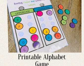 Fruit and Vegetables Letter Matching Game Sorting Uppercase and ...