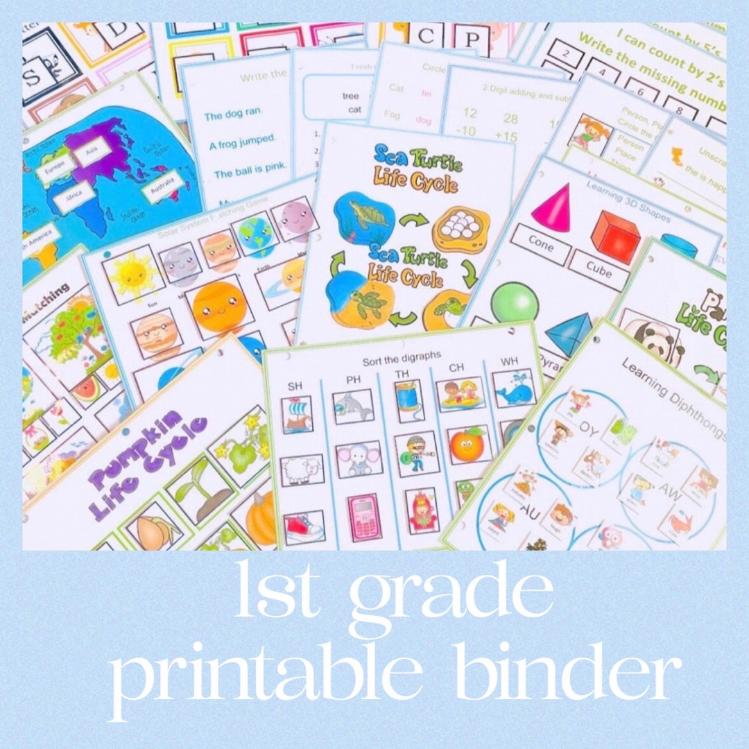 First Grade Busy Binder, Printable Educational Games, 1st Grade ...