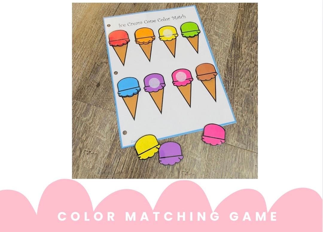 Ice Cream Color Matching Game, Learning Colors, Preschool Color ...