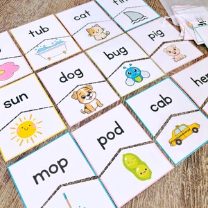 CVC Word Puzzle Cards: Phonics Reading Activity (printable) - Etsy